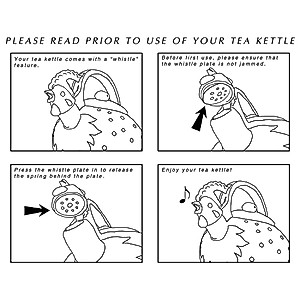 Whistling Tea Kettle for Stove Top Enamel on Steel Teakettle, Supreme Housewares Ladybug Design Teapot Water Kettle Cute Kitchen Accessories Teteras (1.6 Quart, Ladybug)