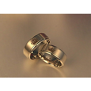 Blowin 6mm Tungsten Carbide Ring His Queen Crown Couple Wedding Bands Engagement Promise Anniversary Ring for Women (Her Size 6)