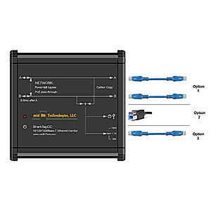SharkTap SharkTapCC Ethernet Tap - 10-1000BaseT - Power-fail Relays, PoE Pass-through - 1 Count