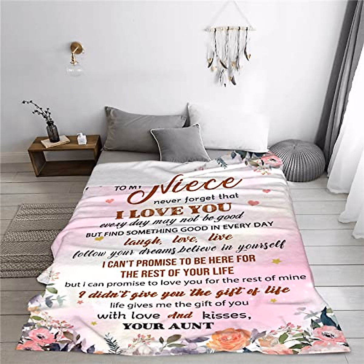 RIEDIOVS Niece Gifts Blanket-to My Niece Blanket-Birthday Gift for Niece from Aunt-Gifts for Niece Beautiful 60" x 50" Throw Blanket -1