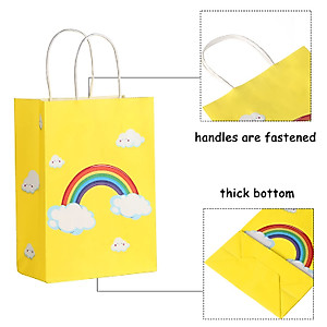BLEWINDZ 32 Pieces Rainbow Goodie Bags Small Party Favor Bags with 32 Tissue Paper, 8.7" Small Gift Bags with Handles for Kids Birthday, Baby Shower, Colorful Party Supplies