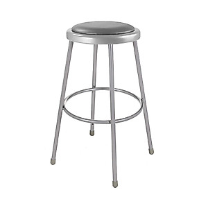 OEF Furnishings (2 Pack) Grey Vinyl Padded Stool, 30" High No Assembly Required
