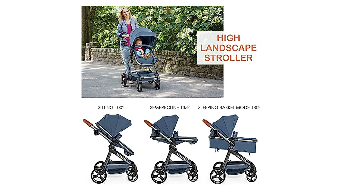 INFANS 2-in-1 Convertible Baby Stroller | Reversible Bassinet & All-Terrain