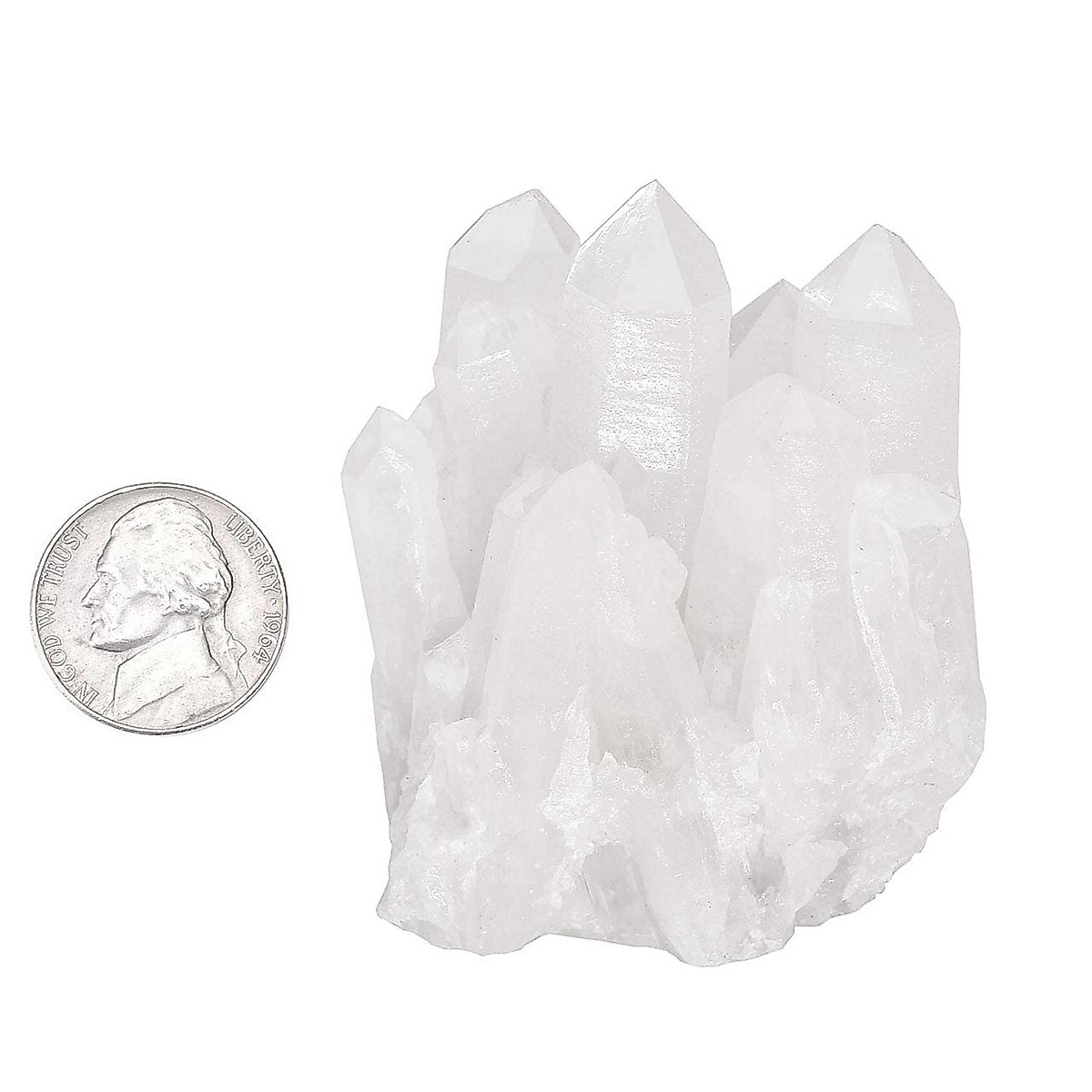 Top Plaza Bundle - 2 Items: Healing Rock Crystal Clear Quartz Cluster Mineral Geode Druzy Specimen & Tree of Life Wire Wrapped Clear Quartz Point Pendant