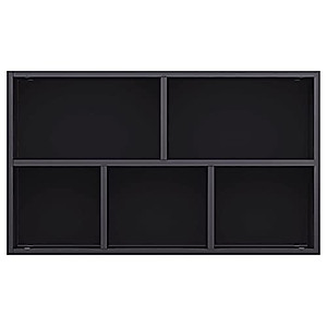 Queen.Y Multifunctional Shelves 3-Tier Double Wide Bookcase Sideboard, 19.7"x9.8"x31.5" Wooden Bookshelf Storage Shelves Display Rack TV Cabinet for Home Office, Grey