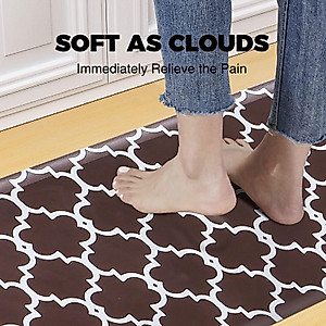 VRINO 0.75 InchThick Anti Fatigue Mats for Kitchen Floor ， Waterproof, Non Slip, Anti Fatigue Floor Mat ， for Kitchen, Office, Sink,Red-17.3×60""