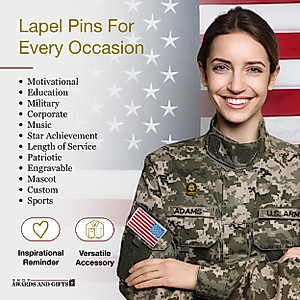 SHOP AWARDS AND GIFTS United States US Army Veteran Lapel Pin, Retirement and Service, 1-1/8 inch, 1 Pack