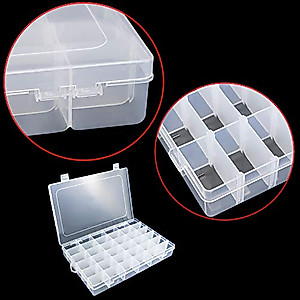 Neworkg 2 Pack Plastic Organizer Container Box with Dividers - 36 Compartment Organizer, Perfect for Fishing Tackle, Jewelry & Screws