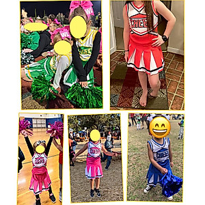 Doxrmuru Girls Cheerleader Costume Cheerleading Outfit for Halloween Party Birthday Gift (Red, 9-10 Years)