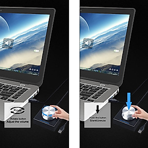 USB Volume Control Knob，Multimedia Controller with One-Click Mute Function，Audio Adjuster Compatible with Win7/8/10/XP/Mac/Vista/Android/IOS