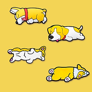 pocpockets 12Pcs Corgi Shoe Charms for Clog, Cute Puppy Dog Charms Decoration for Women Adults (Corgi)