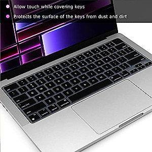 Silicone Keyboard Cover Skin for 2024-2021 MacBook Air & Pro/Max with M3 M2 M1 Chip 15.3" 13.6" 14.2" 16.2 inches A3114 A3113 A2941 A2681 A2992 A2991 A2918 A2779 A2780 A2442 Protector Accessories