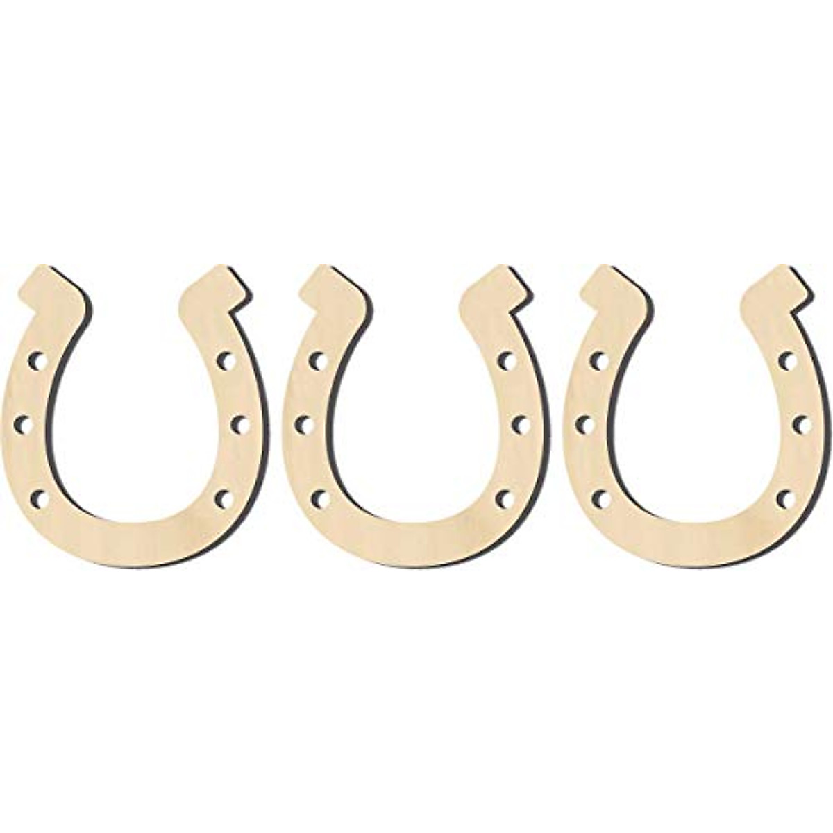 6" Horseshoe - 3 Pack - Wood Cutout Shape - DIY party craft - decorate