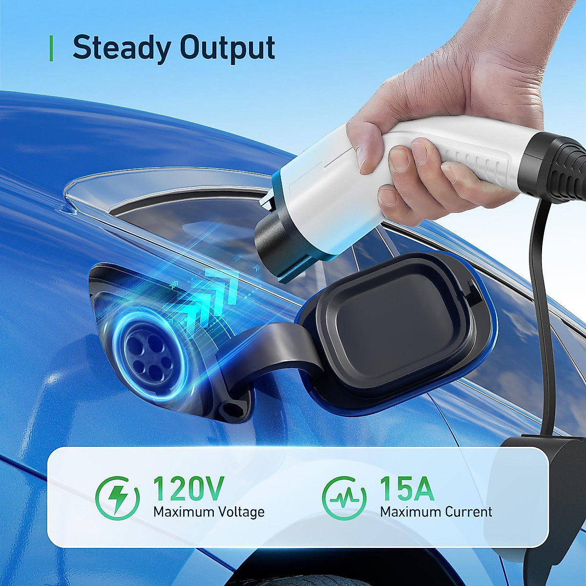 EVJUICION V2L Vehicle to Load Adapter Compatible with Hyundai Ioniq 5 Ioniq 6 Kia EV6 EV9 NIRO EV 15 Amp V2L Adapter for J1772 Electric Cars Discharger Socket with 120V US Socket