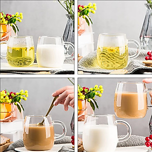 Hemoton Transparent Glass Mug 350ml Glass Water Mug Juice Cup Milk Tea Cup Water Mug Clear Coffee Cups for Latte Americano Cappuccinos