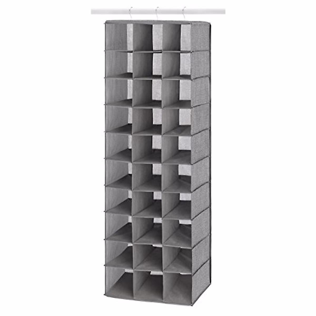 Whitmor Over The Door Shoe Shelves - 26 Sections - Crosshatch Gray & Hanging Shoe Shelves Closet Organizer, Crosshatch Gray, 30 Section