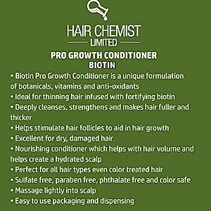 Hair Chemist Biotin Pro-Growth Shampoo & Conditioner 2-PC Gift Set - Includes 33.8oz Shampoo & 33.8oz Conditioner