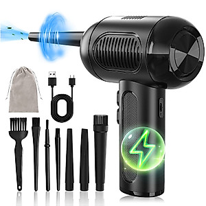 Compressed air Duster - Keyboard Cleaner 90000RPM no Canned Electric Air Blower for Office Rechargeable Cordless Home Cleaner for Computer no Canned (N-02)