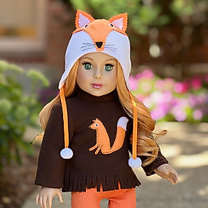 - Foxy - 4 Piece Outfit - Hat, Blouse, Leggings and Boots. Clothes Fits 18 Inch Doll (Doll Not Included)