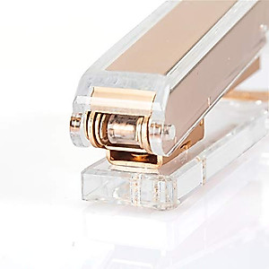 SIRMEDAL Elegant Ultra Clear Acrylic Office Supplies Acrylic Stapler Matte Gold Desktop Stapler with 1000pcs Staples for Office Accessories(Gold)