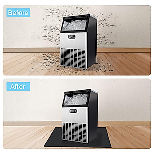 Mat for Commercial Ice Maker, Mat for Freestanding and Under Counter Ice Maker Absorbent Drying Mat for Kitchen Appliance, Ice Maker Machine Mat for Home, Bar, Restaurant, Hotel, 23.6''x19.7'', Black