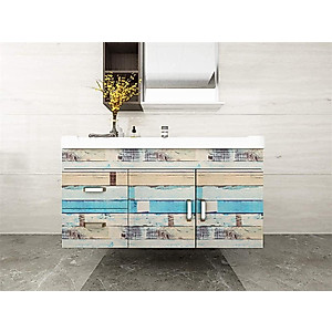 HOYOYO 17.8 x 118 Inches Self-Adhesive Liner Paper, Removable Shelf Liner Wall Stickers Dresser Drawer Peel Stick Kitchen Home Decor, Colorful Wood Grain