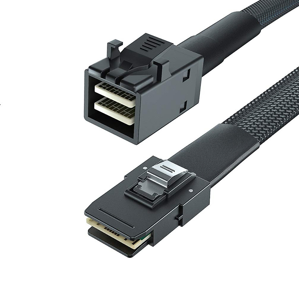 2 Pack 12G Internal Mini SAS HD SFF-8643 to SFF-8087(36Pin) Cable, 0.5m Internal Mini SAS to Mini SAS Cable, 36 Pin, with Sideband, 100 Ohm, Flexible, Support RAID, PCIE Controller, 0.5-Meter(1.6ft)
