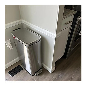 ORAVO 45L Slim Step Trash Can,Heavy Duty Hands-Free Stainless Steel Commercial/Kitchen Step Trash Can, Fingerprint-Resistant Soft Close Lid Trashcan