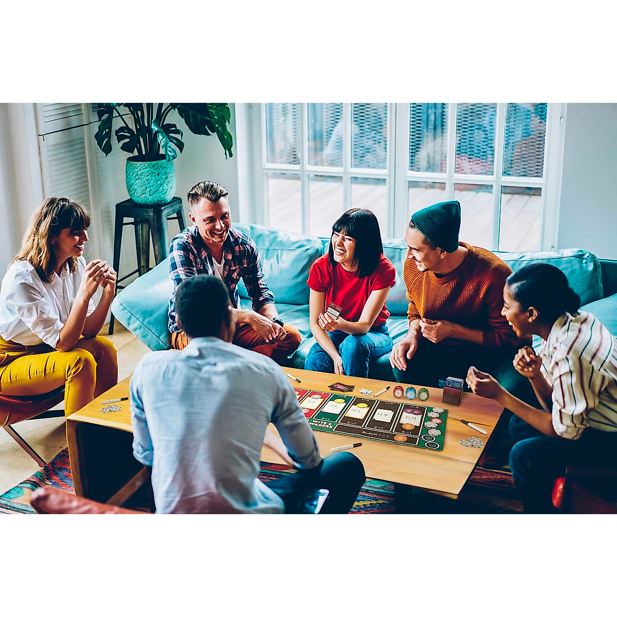 Mattel Games Wits & Wagers Board Game Vegas Edition, Party Game with Dry Erase Boards, Markers & Poker Chips for 5+ Players