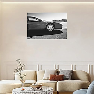 Car Poster Ferrari F40 Supercar Posters Racing Car Canvas Wall Art For Boy's Bedroom SuperCar Wall Decor Unframe-style 36x24inch(90x60cm)