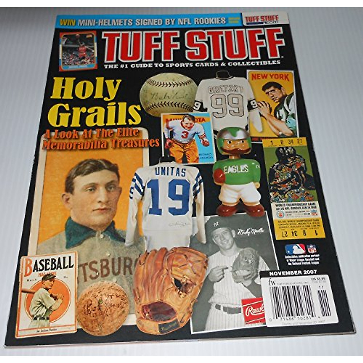 Tuff Stuff magazine Volume 24 Number 8 November 2007 (Holy Grails of Memorabilia collecting on cover)[single issue magazine]***NORMAL SHELFWEAR***