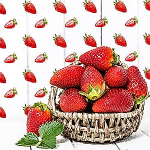 Tegeme Strawberry Tablecloth Birthday Party Decorations Strawberry Tablecovers Plastic Tablecloth for Party Berry First Birthday Baby Shower Decor, 51 x 87 Inch(2 Pieces)