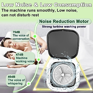 Portable Washing Machine, 12L Large Capacity, Foldable Mini Washer and Dryer, Compact Folding Small Laundry Washer for Socks, Baby Clothes, Underwear, Towel, Dorm, Camping Apartment, Travel, Green