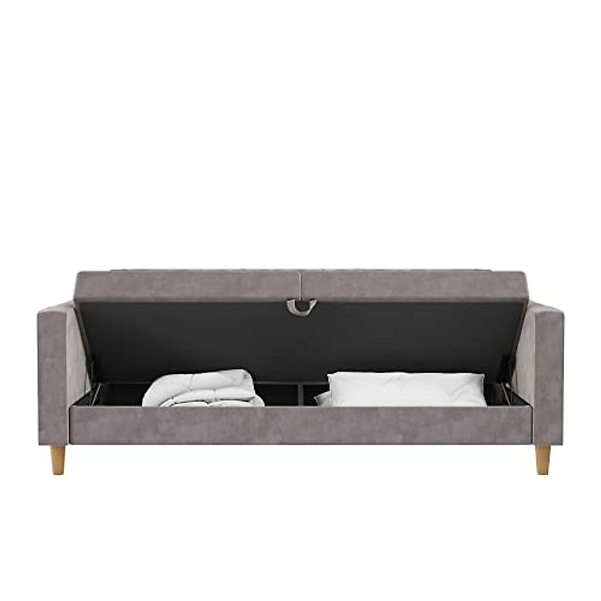 CosmoLiving by Cosmopolitan Liberty Futon with Storage, Light Gray