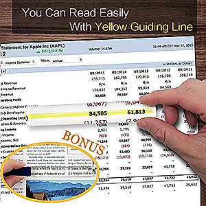 MAGDEPO 2X Bar Magnifier with Color Guiding Line + 2X Stick Mini Bar Magnifier with Clip for Reading Books, Magazines, Newspapers and Small Prints