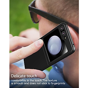 Foluu Slim Fit Case for Samsung Galaxy Z Flip 5, with Front Built-in Screen Protector, Ultra Thin Matte PC Protective Cover for Samsung Galaxy Z Flip5 5G 2023 (Black)