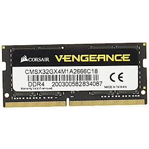 Corsair Vengeance SODIMM 32GB (1x32GB) DDR4 2666 C18 1.2V for Intel 9th & 10th Gen Systems, Black