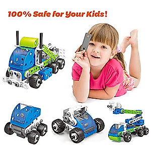 COMIN Educational Toys Building Sets STEM Learning Kit, 18 in 1 Engineering Toys Creative Set 175 Pieces for Boys/Girls/Birthday/Christmas/Holiday Age 5 6 7 8 9+ Years Old