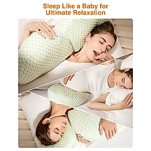 taynoes Pregnancy Pillows for Sleeping, Maternity Pillows, Detachable and Adjustable Pregnancy Must Haves Support for Pregnant Women Back, Belly, Stomach,Side Sleeper Pregnancy Wedge Pillow (Green)