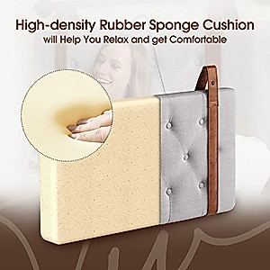 GREENSTELL Wall Mount Headboard with USB for King Size Bed, Linen Fabric Headboard Only, Industrial Pipe Modern Style, Gray Hanging Head Boards, Durable, Comfortable, Button Upholstered for Bedroom