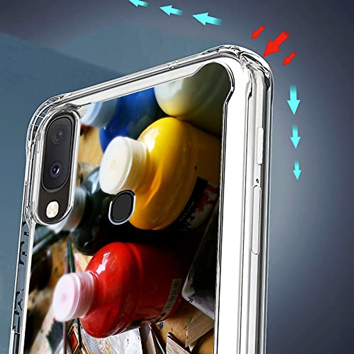 Samsung Galaxy A40 5.9 inch Personalized Case,Custom Phone Case for Samsung Galaxy A40 5.9 inch,Customized Hard PC+TPU Bumper Protective Cover Case(Clear Layout 5 Pictures)