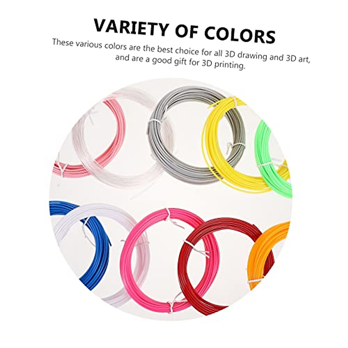 Gogogmee 40 pcs Filament Random Abs were-Resistant Accessories Filaments Cables Practical Printer M for D Materials Pen Printing Mm Color Professional Painting Insulation Plastic