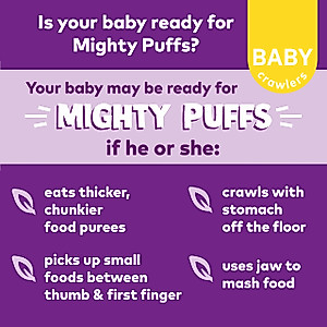 Plum Organics Mighty Puffs Organic Baby Food - Beet and Strawberry - 1.85 oz Canister (Pack of 6) - Ancient Grains and Chickpea Snacks