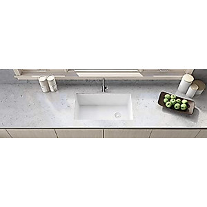 Ruvati 32 x 19 inch Undermount Granite Composite Single Bowl Kitchen Sink - Arctic White - RVG2033WH