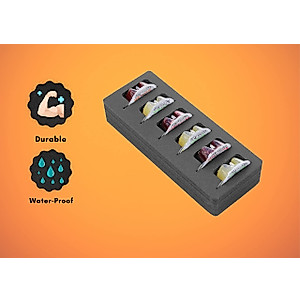 Polar Whale 2 Cocktail Capsule Drawer Organizers Tray Insert Compatible with Bartesian for Kitchen Home Bar Party Waterproof Washable Black Foam 6 Compartment 4.5 x 11.75 Inches