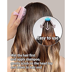 Hair Scalp Massager Shampoo Brush, 6 Pcs Scalp Brush Shower, Soft Scalp Scrubber for Dandruff, Scalp Exfoliator for Adults, Children and Pets