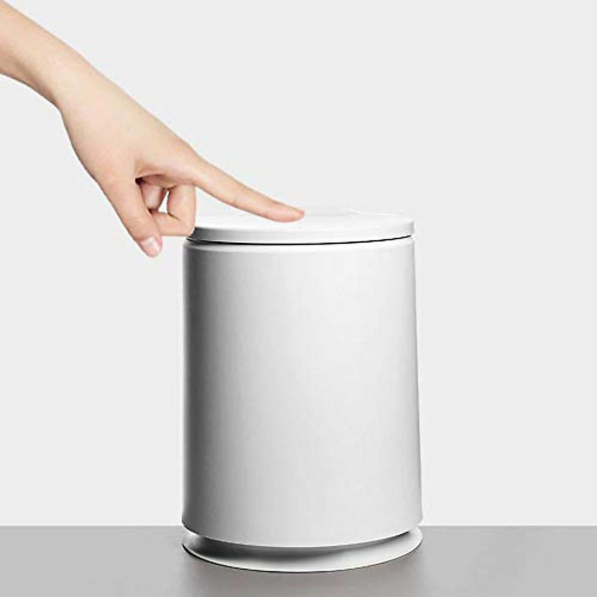 WPYYI 10L Pressing Type Round Plastic Trash Can Double-Layer Multi-Purpose Bathroom/Bedroom Trash Can Nordic Household Cleaning Tool