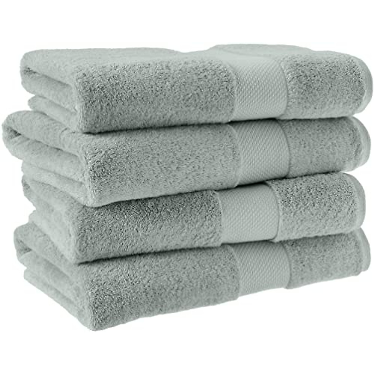 Amazon Aware 100% Organic Cotton Plush Bath Towels - Bath Towels, 4-Pack, Sage Green