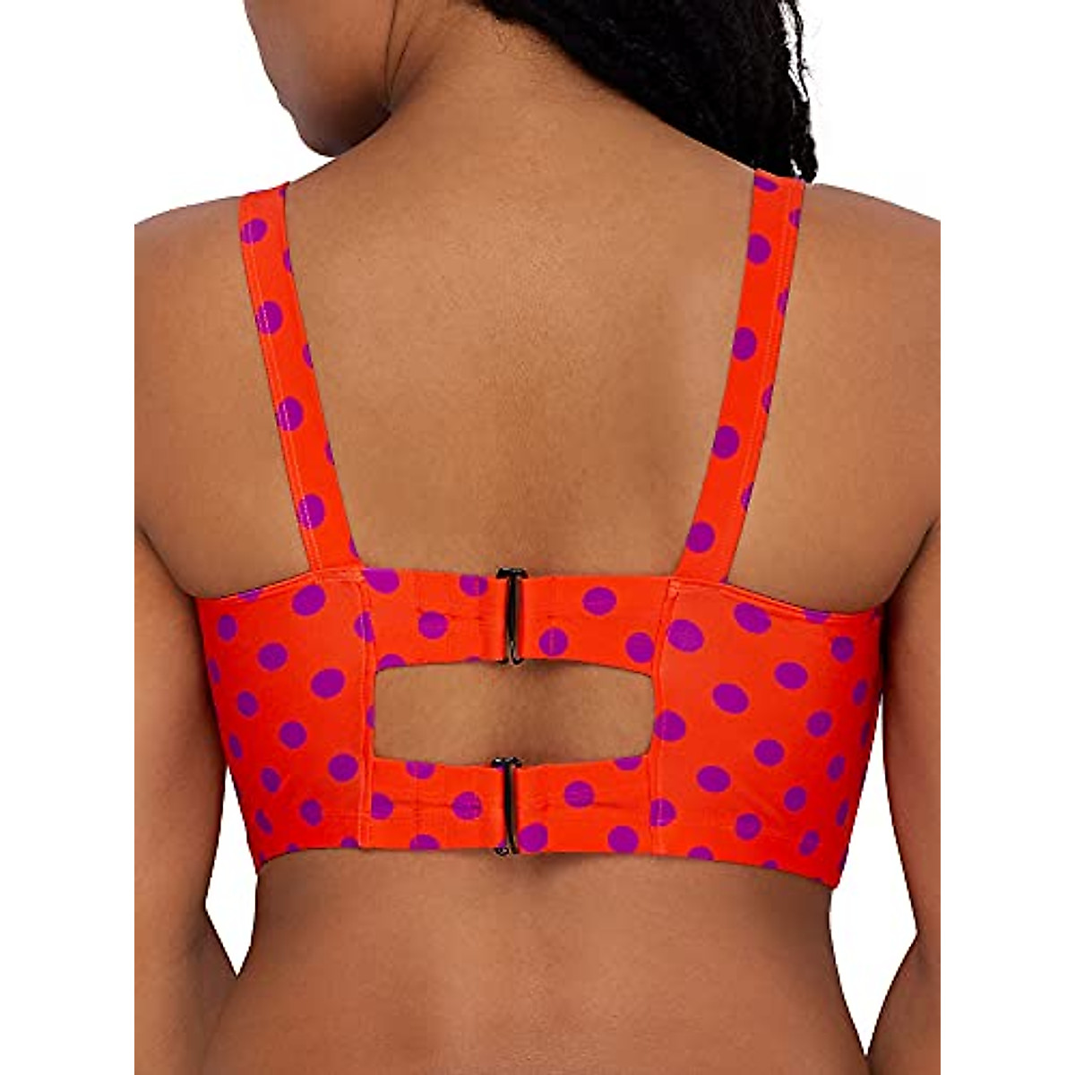 Smart & Sexy womens Plus-size Long Lined Underwire Bikini Top, Bright Polka Dot Print, 36C US