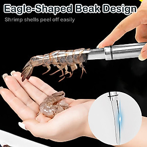 4 Pcs Multifunctional Shrimp Line Knife, Stainless Steel Shrimp Deveiner Tool Quick Shrimp Peeler, Multifunctional Shrimp Line Fish Maw Knife Shrimp Cleaner for Removing Shrimp Line, Fish Scales